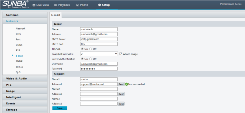 How to setup email alert for Sunba performance series cameras? - Sunba ...